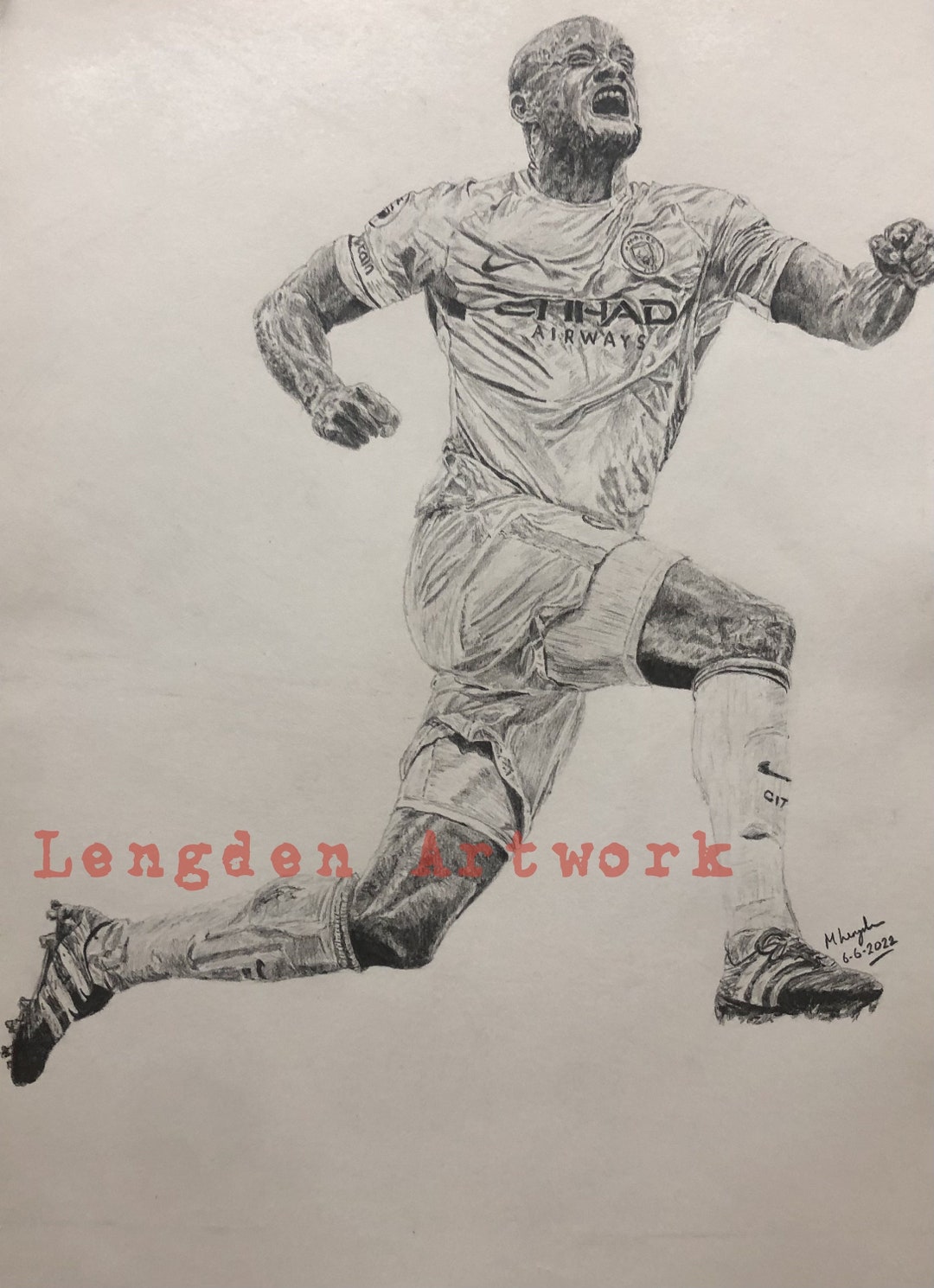 Vincent Kompany Pencil Sketch Print - Etsy