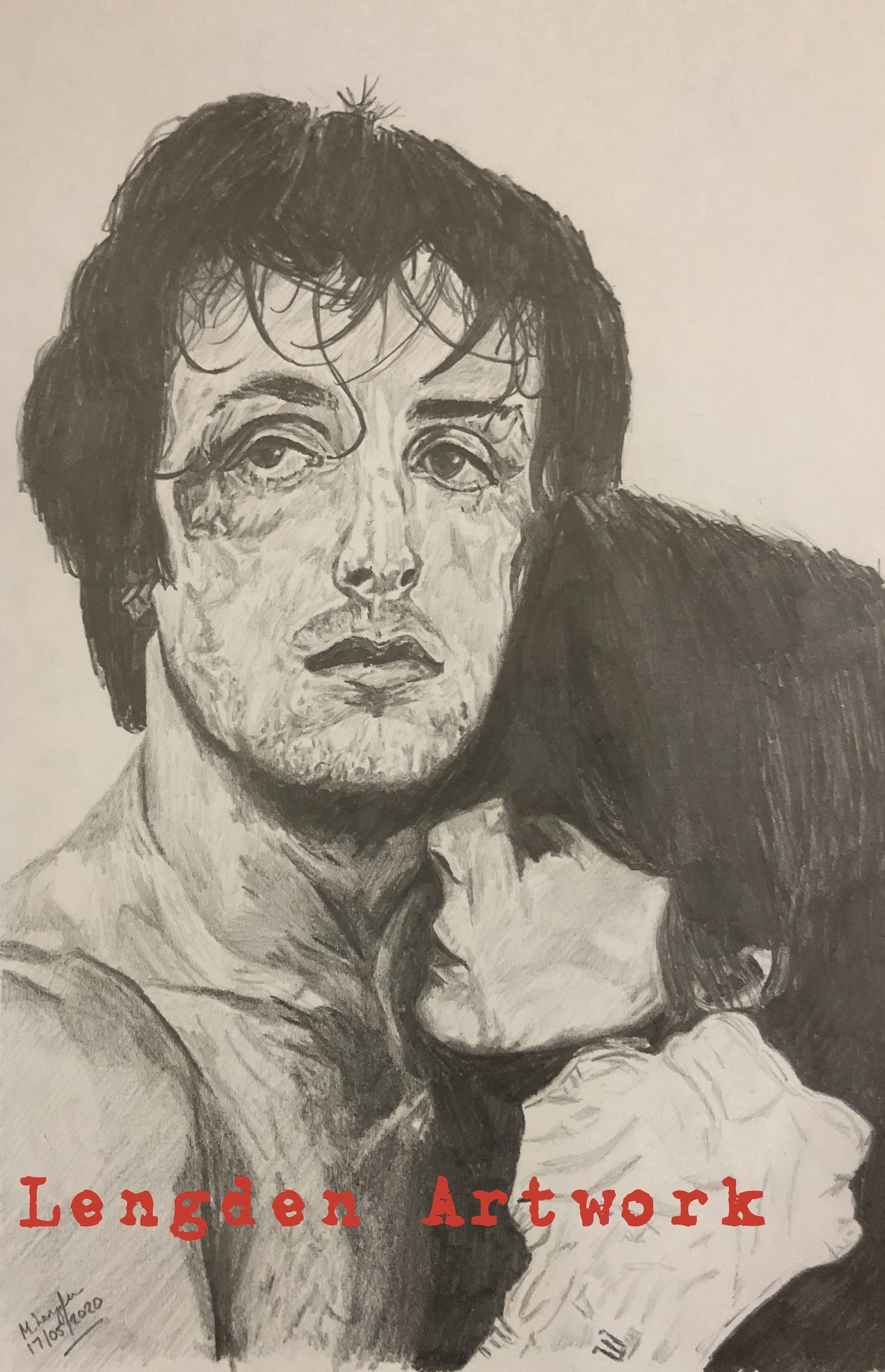 Rocky and Adrian Pencil Sketch Print - Etsy