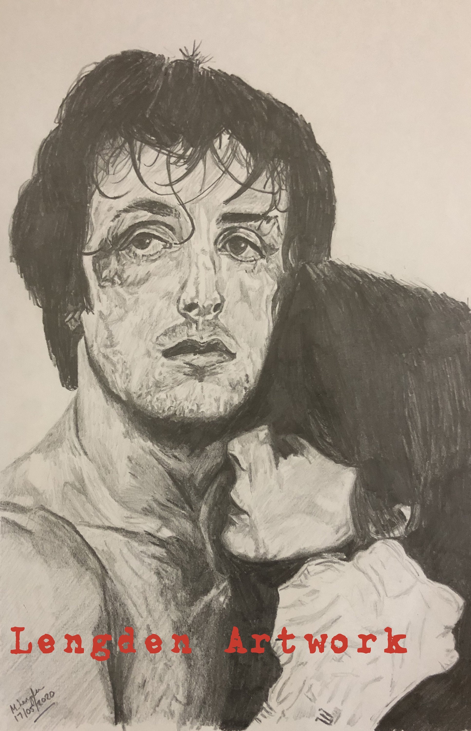 Rocky and Adrian Pencil Sketch Print - Etsy
