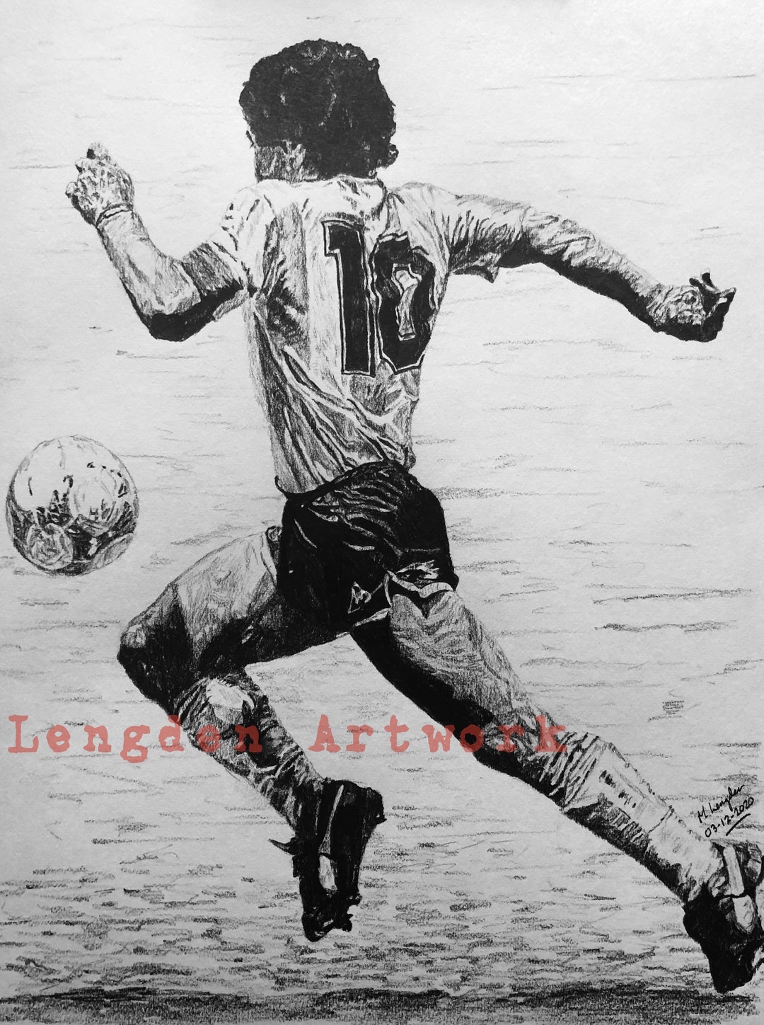 Diego Maradona '86 Pencil Sketch Print - Etsy