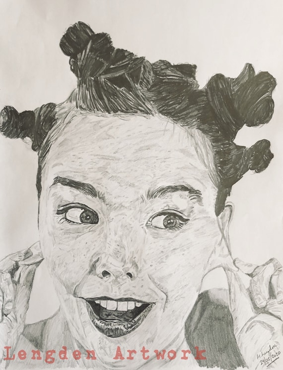 Bjork Pencil Sketch Print | Etsy