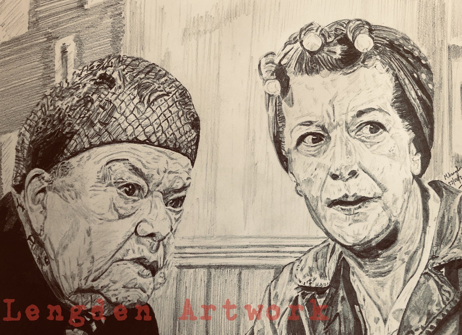 Classic Coronation Street Pencil Sketch Print ena Sharples & Hilda ...