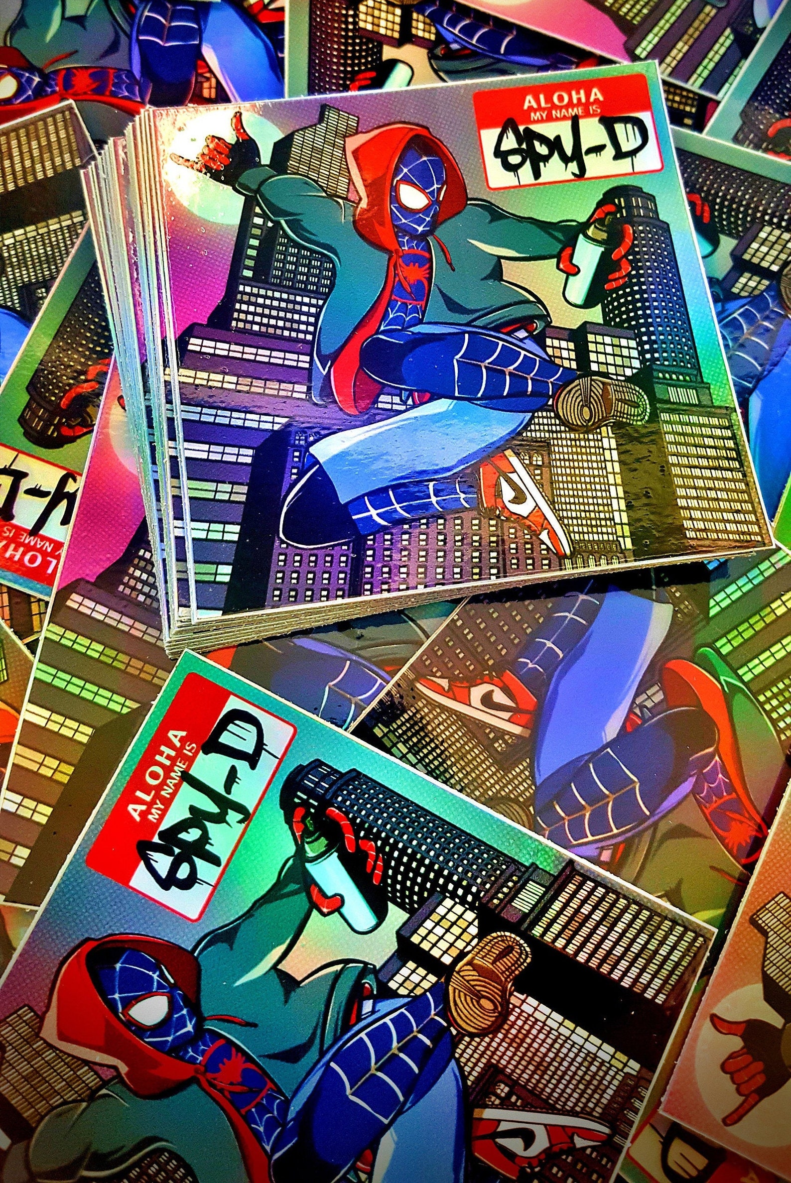 Spider Man / Miles Morales Graffiti - Street Art Holographic Sticker - Etsy