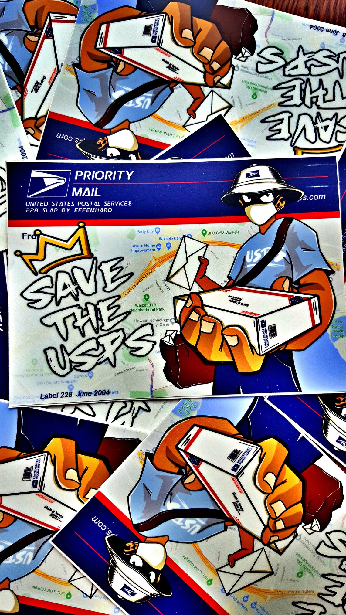 Save the USPS Street Art Label 228 / Priority Mail Sticker - Etsy