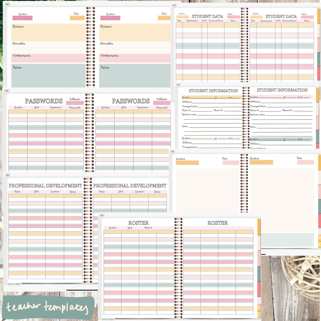 Teacher Templates (PDF) - Etsy