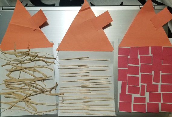 3 Little Pigs House Craft The Three Little Pigs Houses Craft (teacher