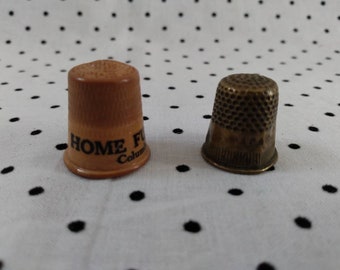 Vintage Thimbles & Wood Holder Set Vintage Thimbles - Etsy