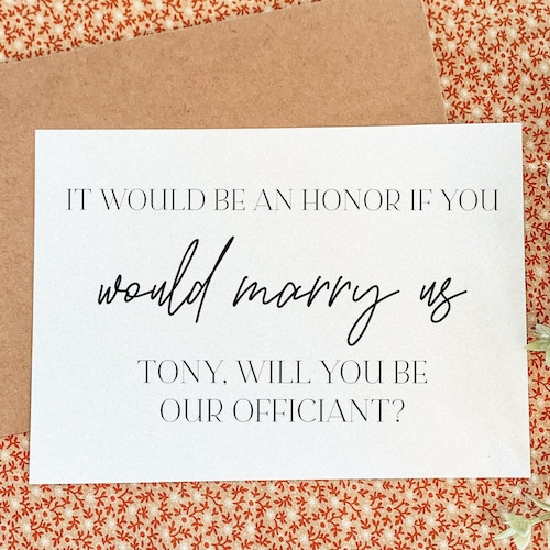 Officiant Proposal Card Will You Be Our Officiant Marry Us - Etsy