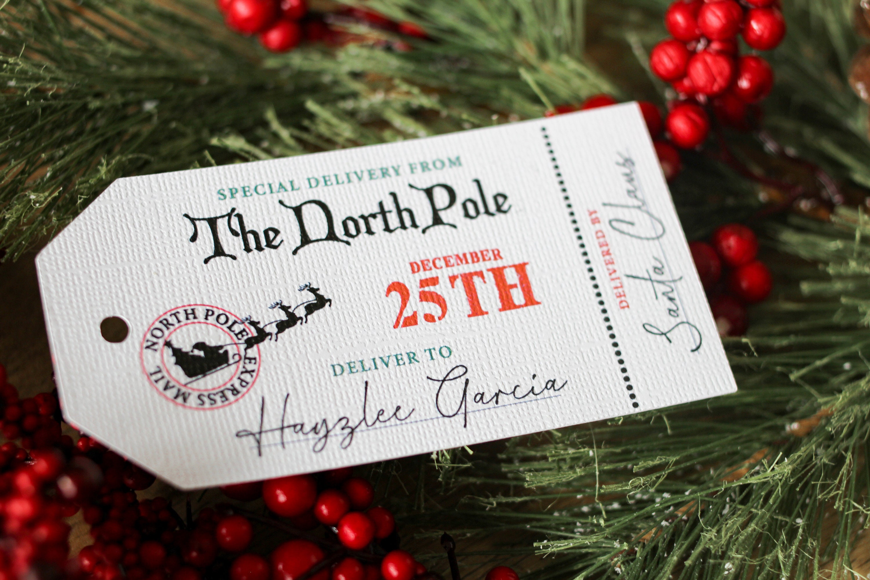 6 PACK North Pole Gift Tag Christmas Gift Tag for Kids | Etsy