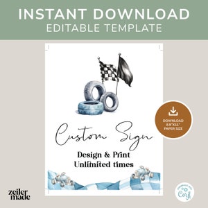 FAST ONE First Birthday Custom Sign, Race Car Party Custom Sign, Race ...