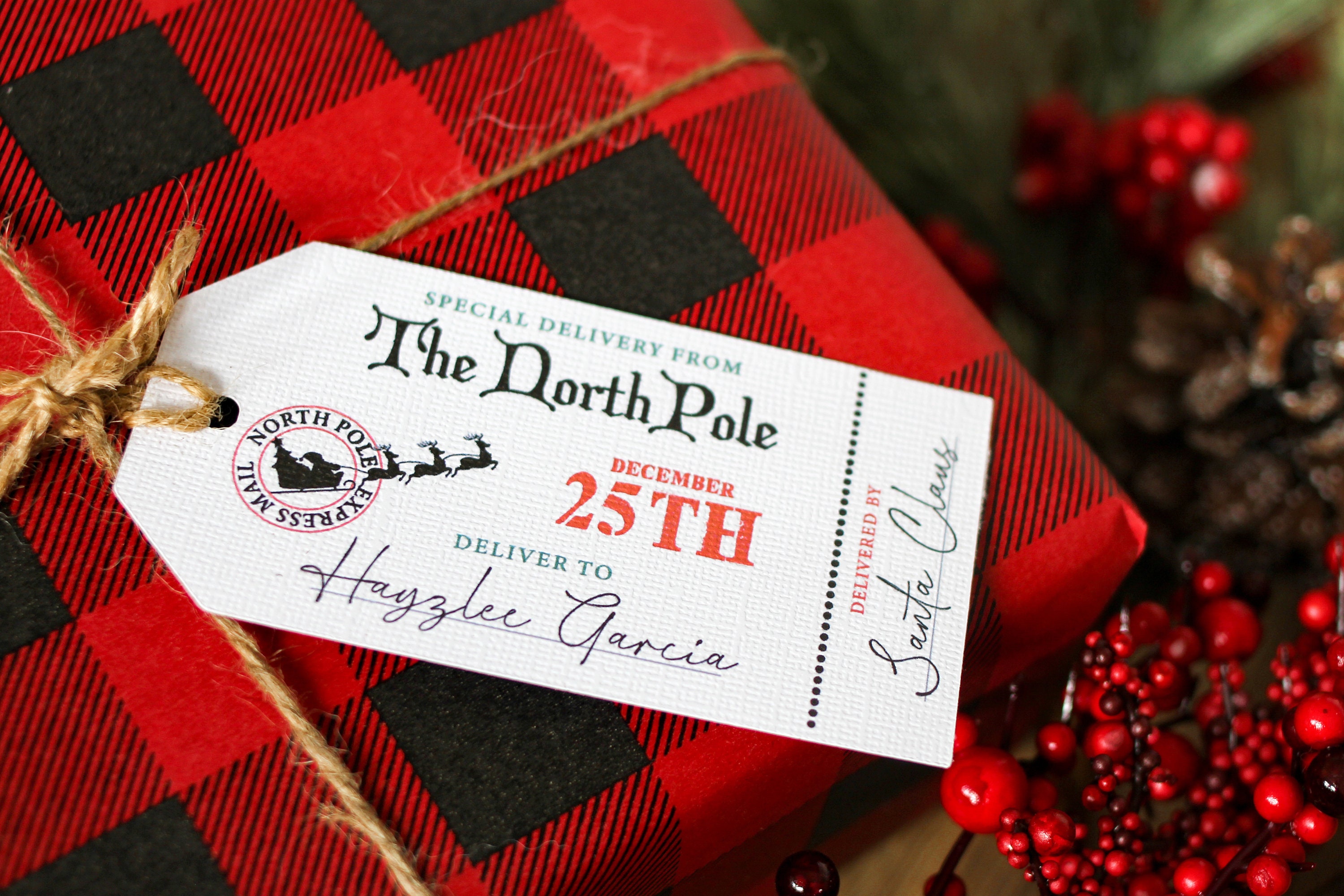 6 PACK North Pole Gift Tag, Christmas Gift Tag for Kids, Personalized ...