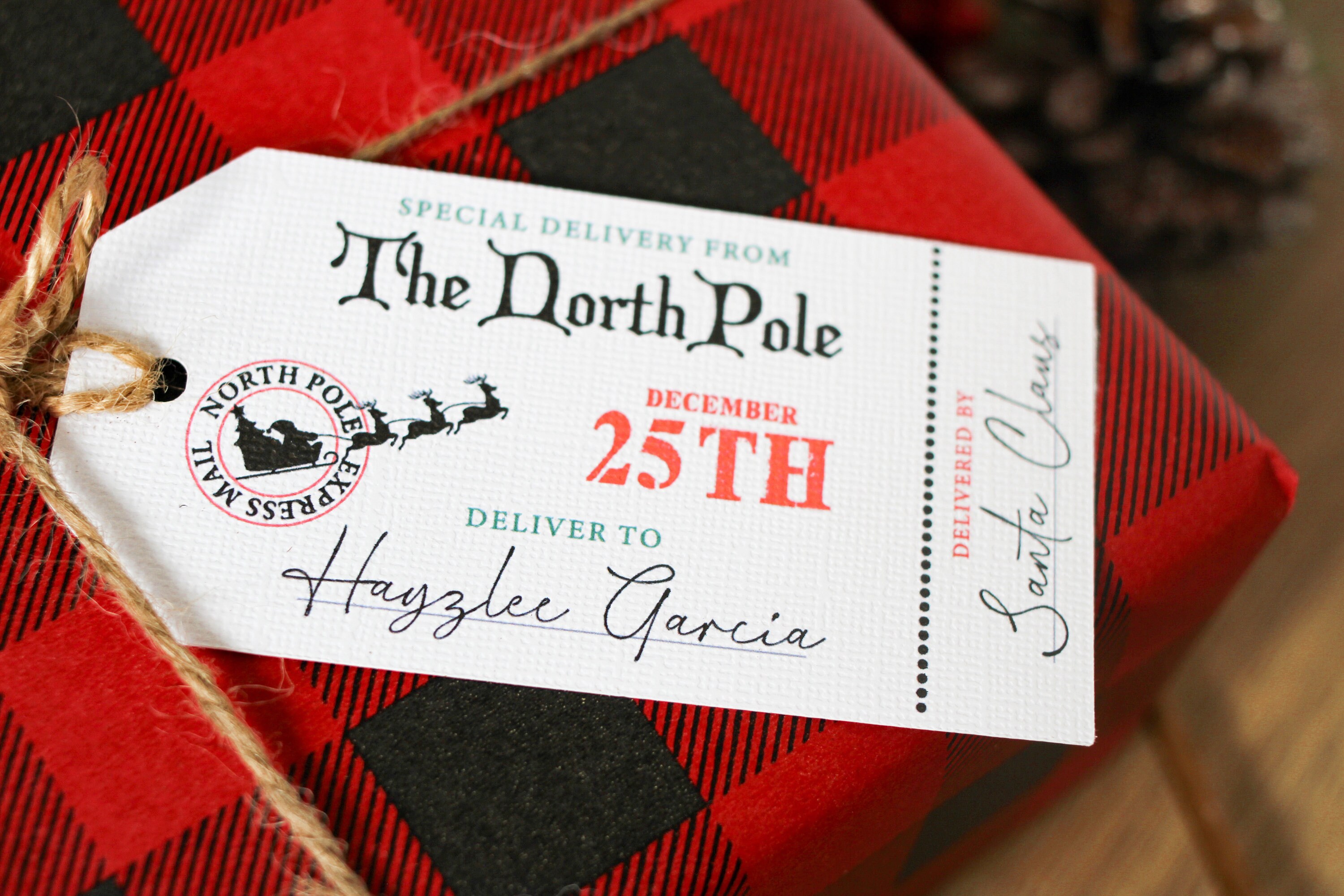 6 PACK North Pole Gift Tag Christmas Gift Tag for Kids | Etsy