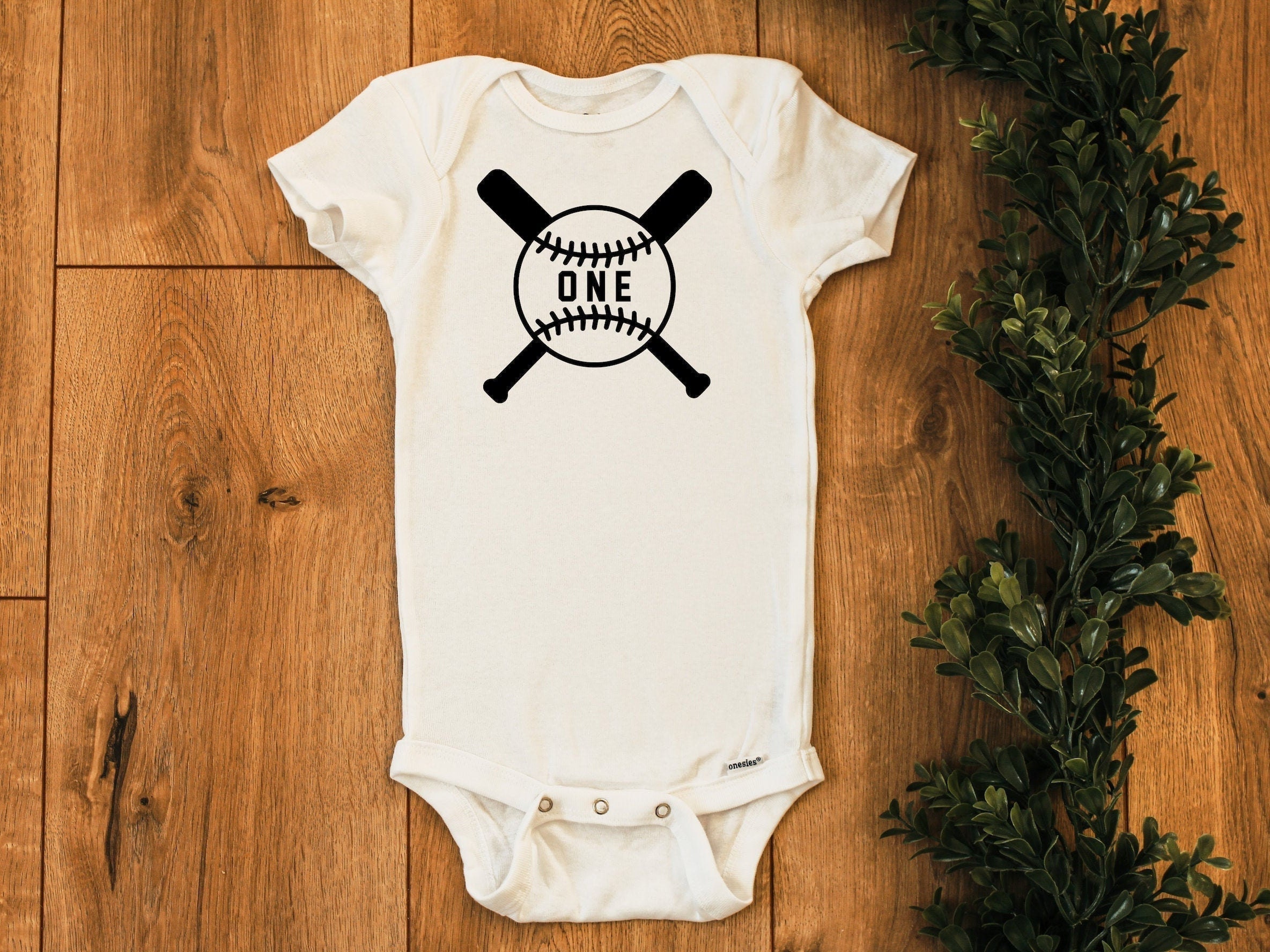 One Year Old Baseball Onesie First Birthday Onesie One | Etsy