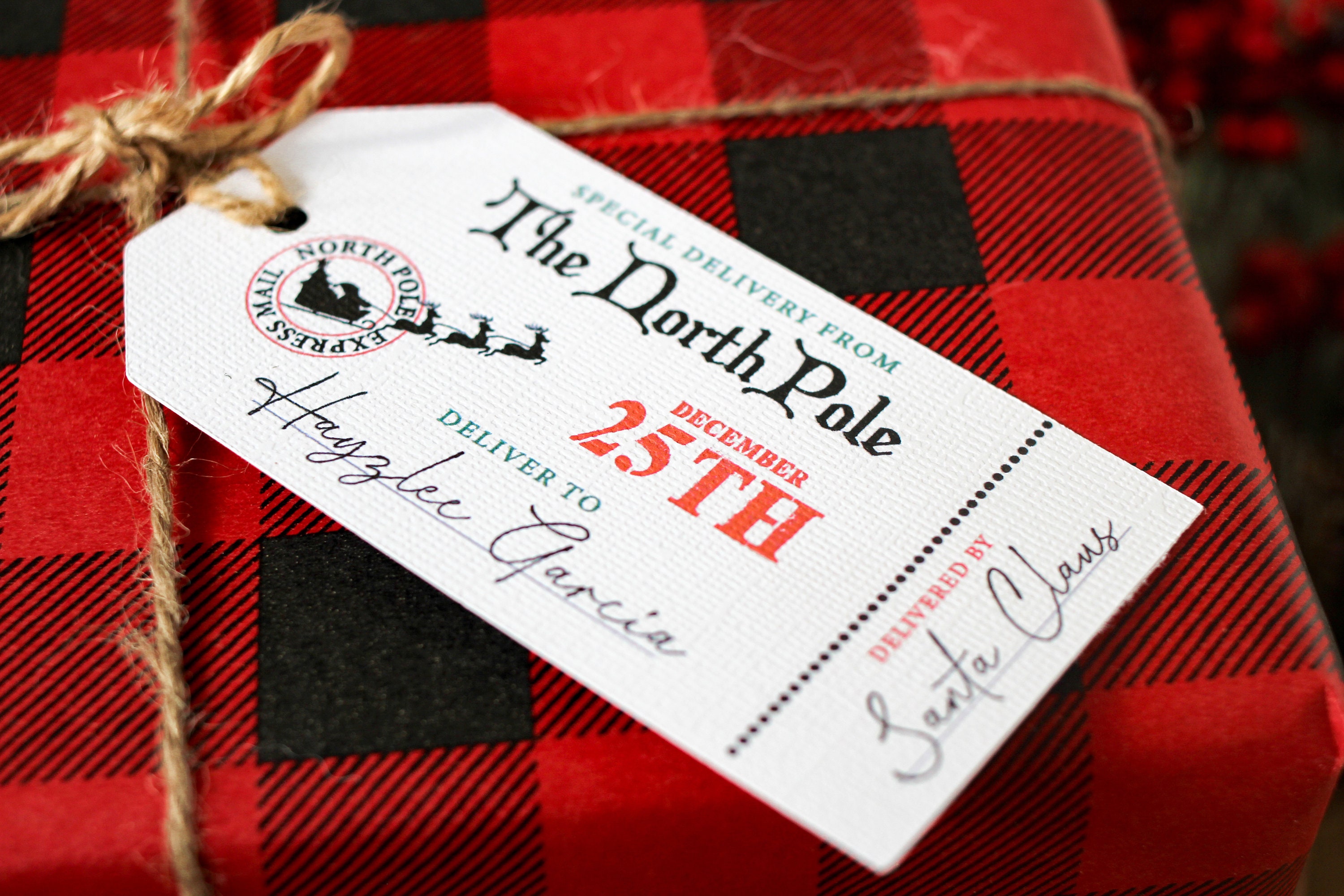 6 PACK North Pole Gift Tag, Christmas Gift Tag for Kids, Personalized ...