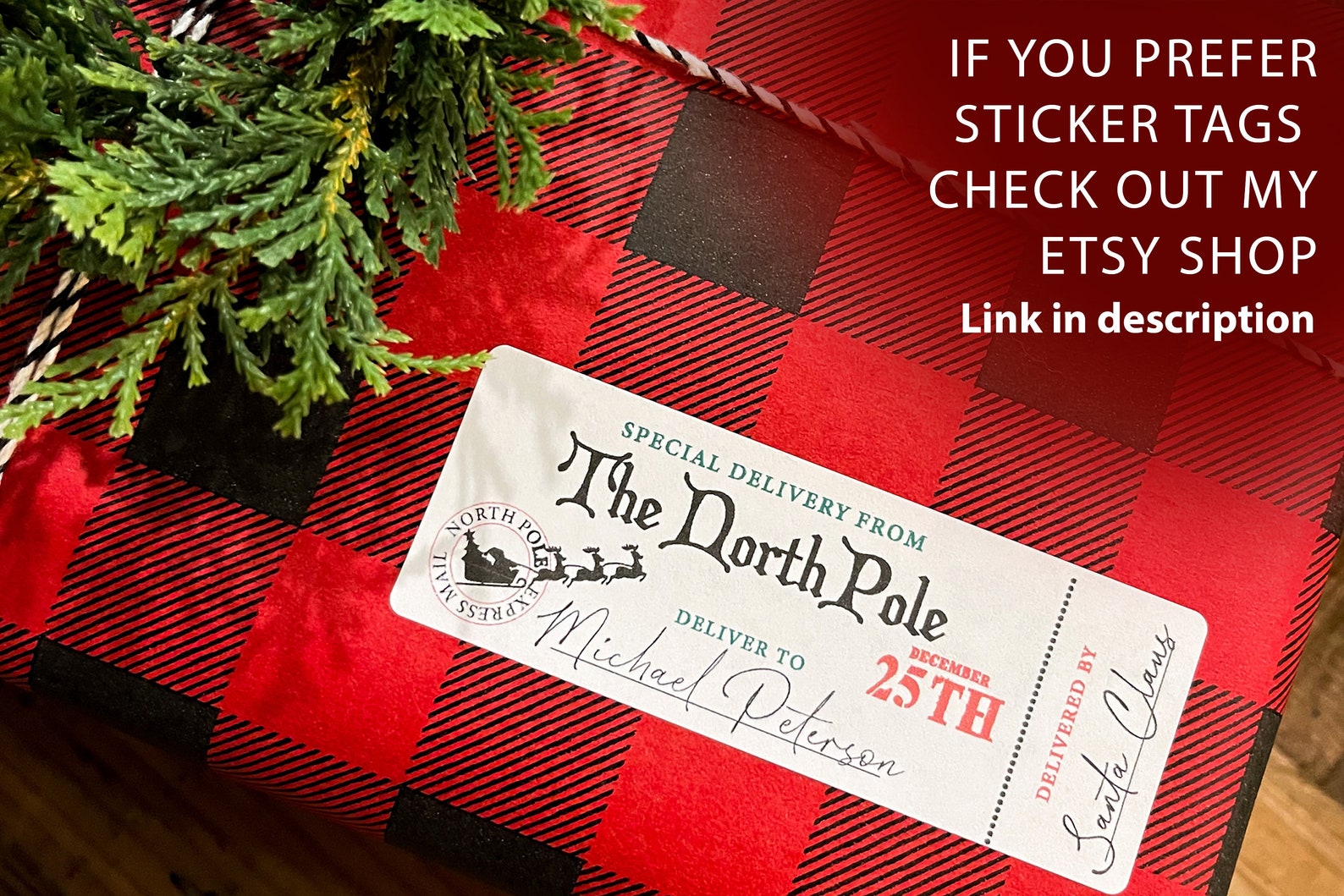 6 PACK North Pole Gift Tag Christmas Gift Tag for Kids | Etsy