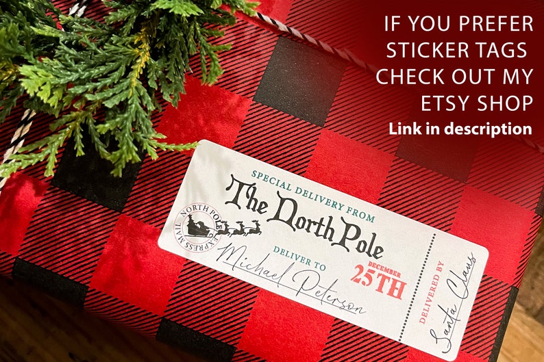 6 PACK North Pole Gift Tag Christmas Gift Tag for Kids | Etsy