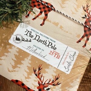 North Pole Gift Stickers, Christmas Gift Tag for Kids, Personalized ...