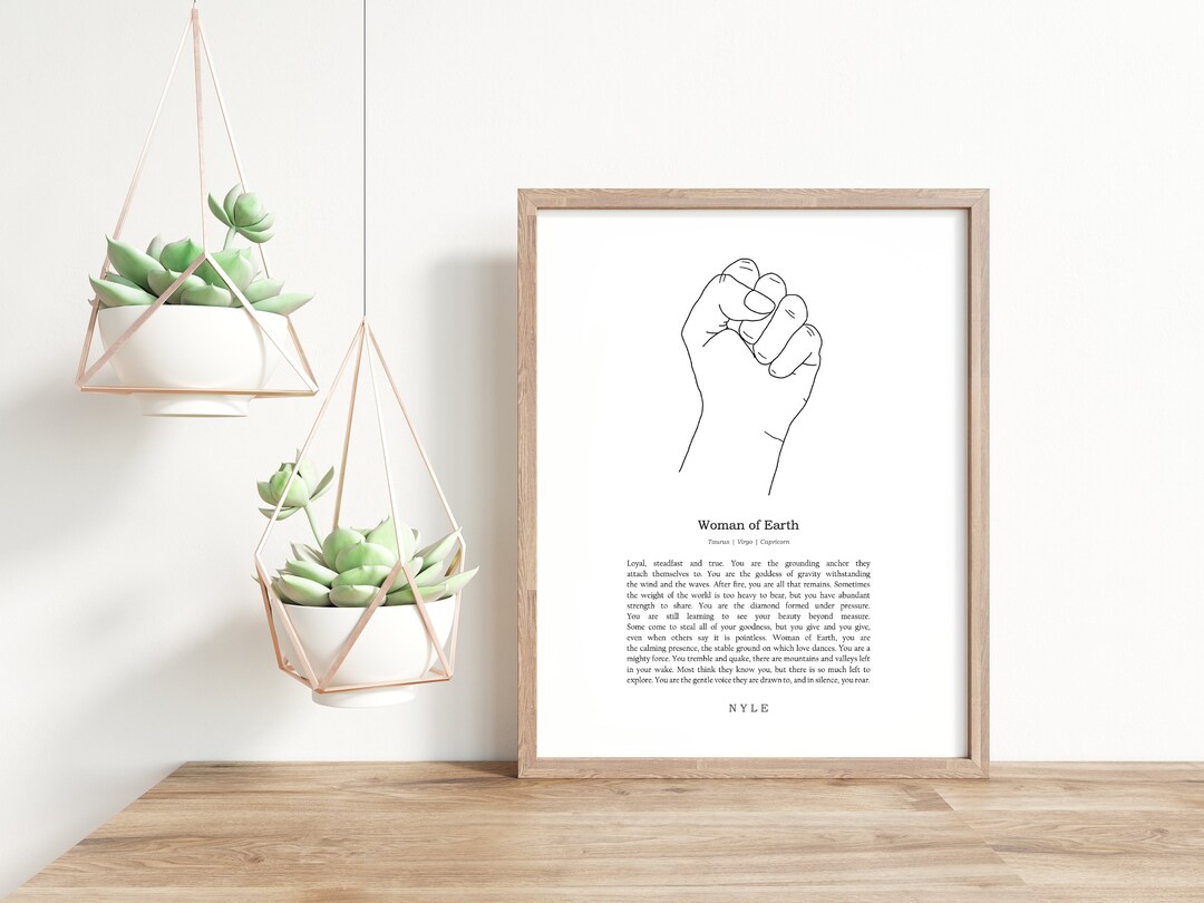 Woman of Earth Minimalist Fineline Art Poetry Print physical Print - Etsy