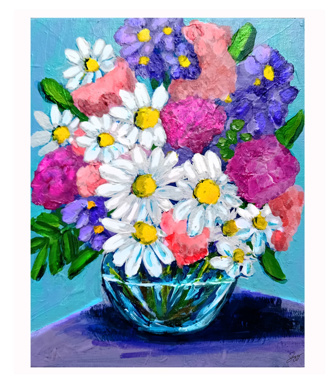 Daisy Bouquet by Suzy Buckley Impressionist Print Flower Art Florals ...