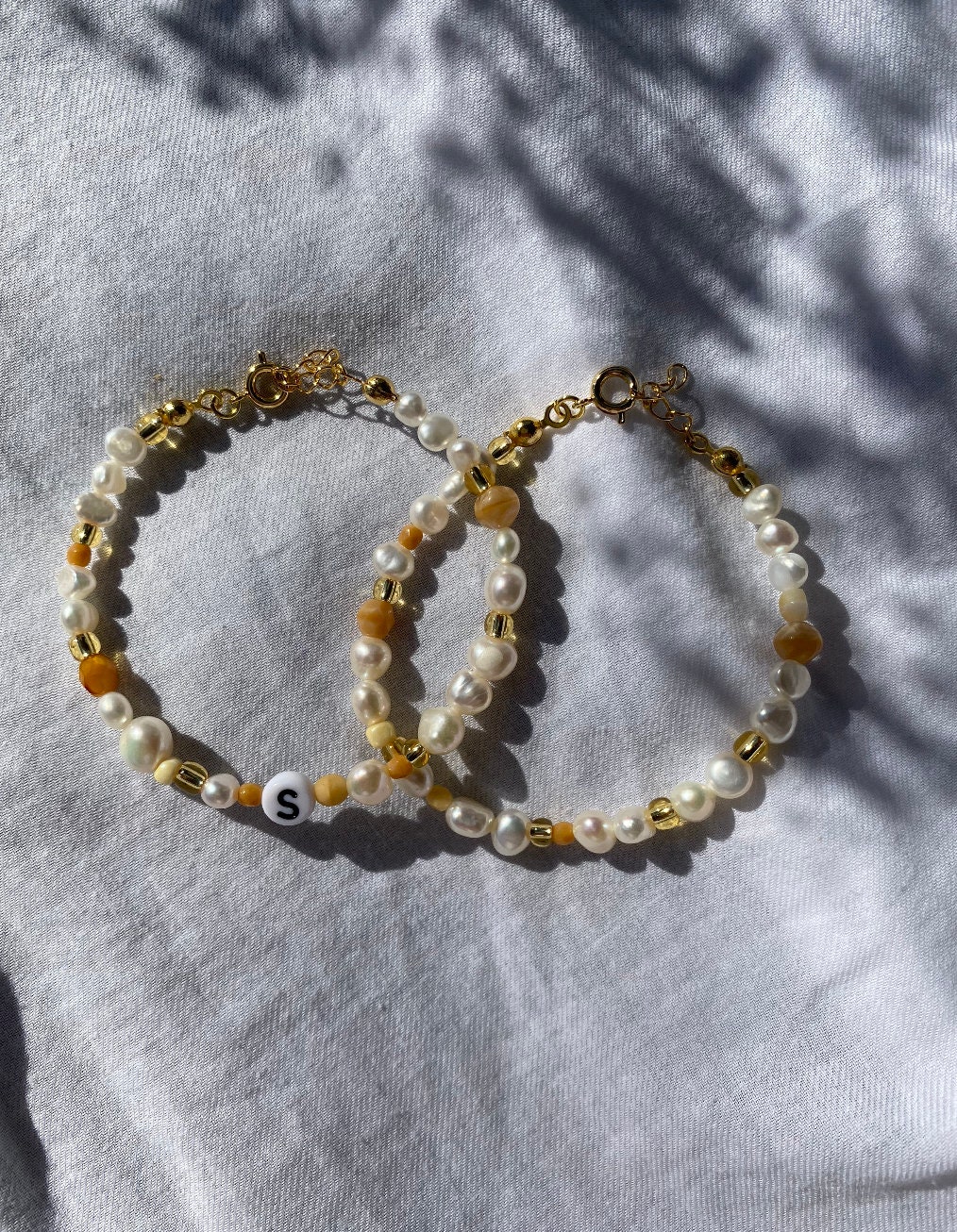 Perle dor Bracelet | Etsy