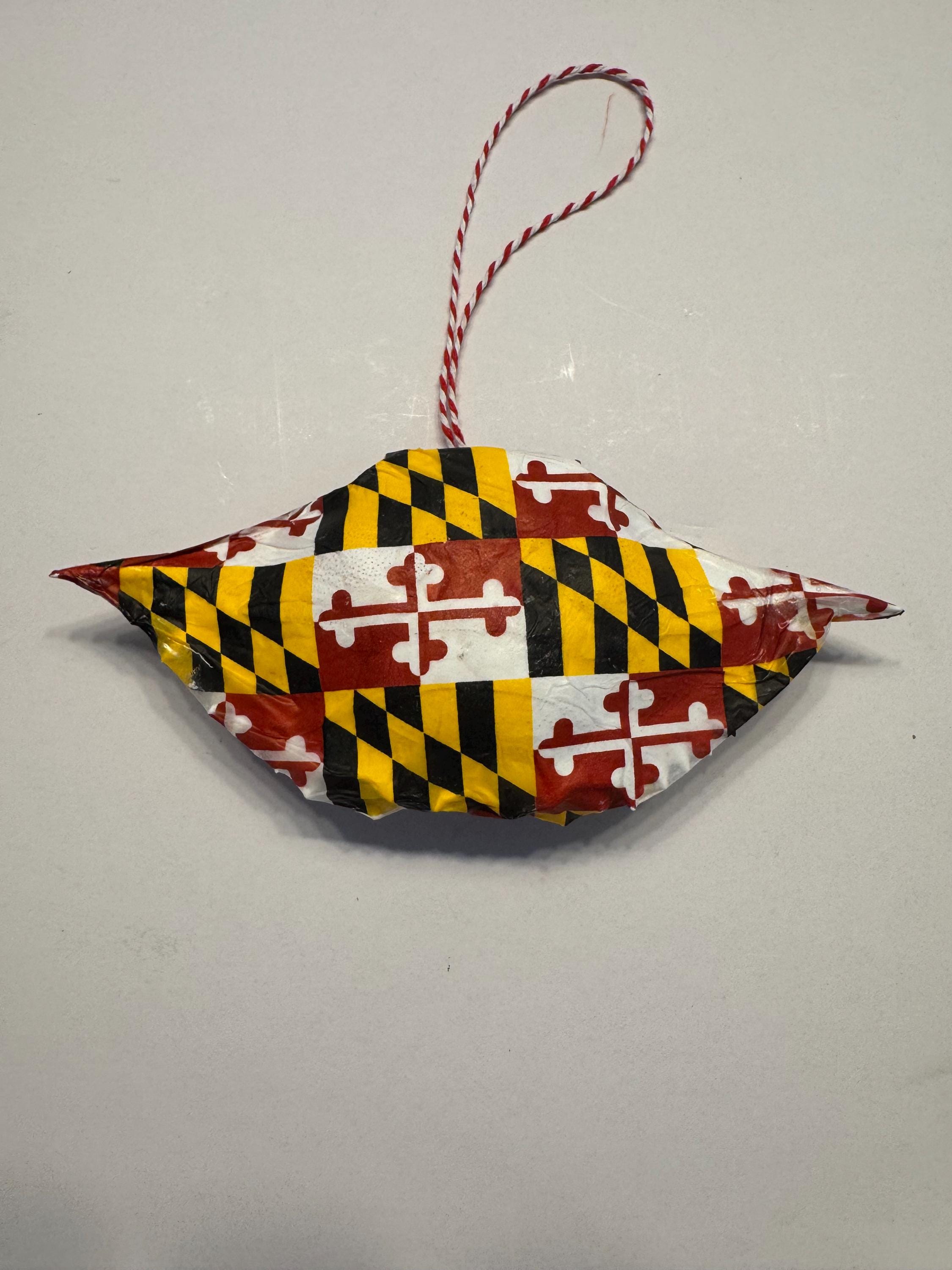 Maryland Flag Crab Shell Ornament - Etsy