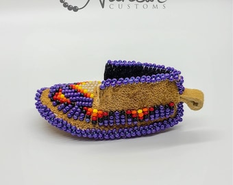 Handmade Native American Beaded Mini Moccasin Key Chain - Etsy