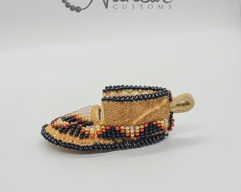 Handmade Native American Beaded Mini Moccasin Key Chain - Etsy