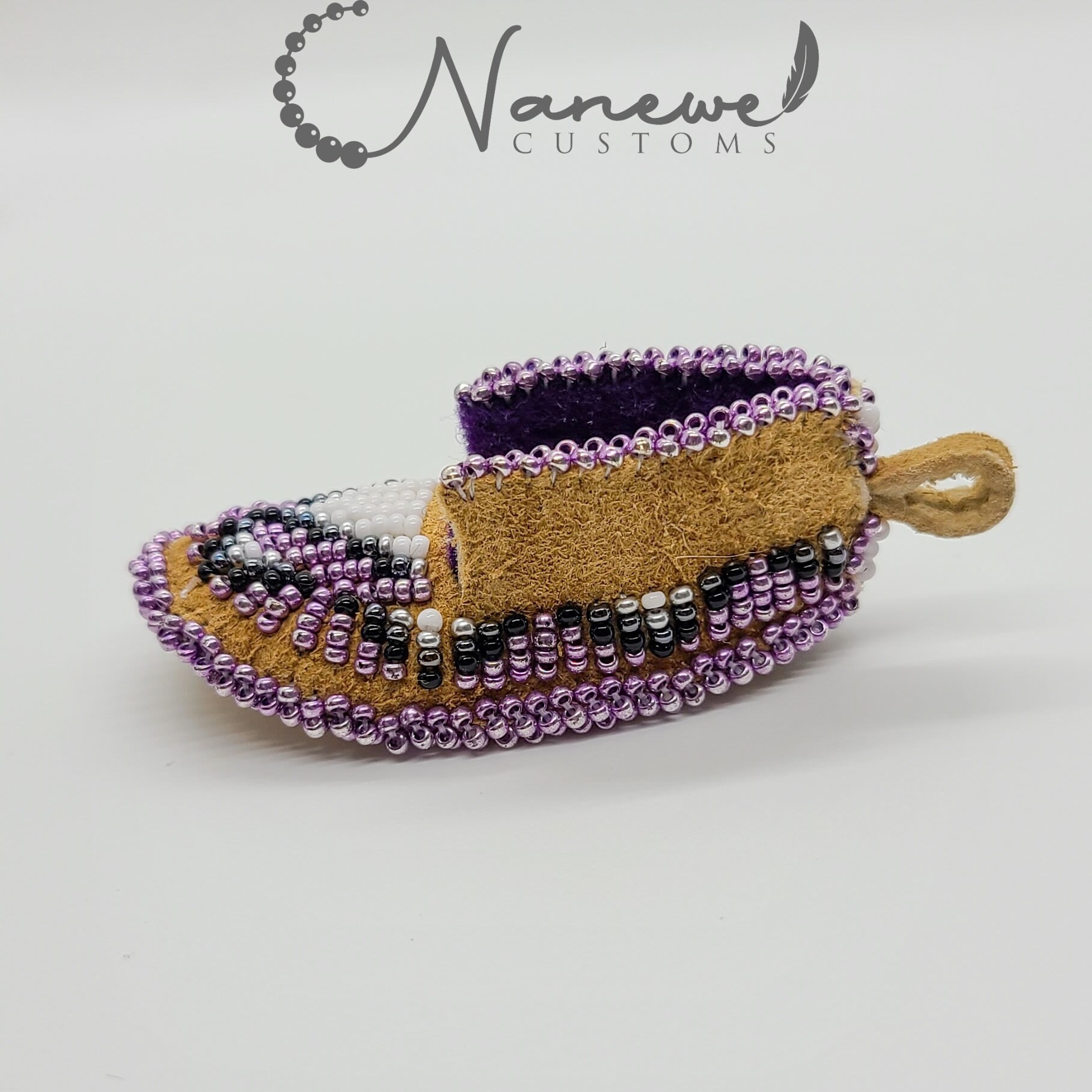 Handmade Native American Beaded Mini Moccasin Key Chain - Shoshone ...