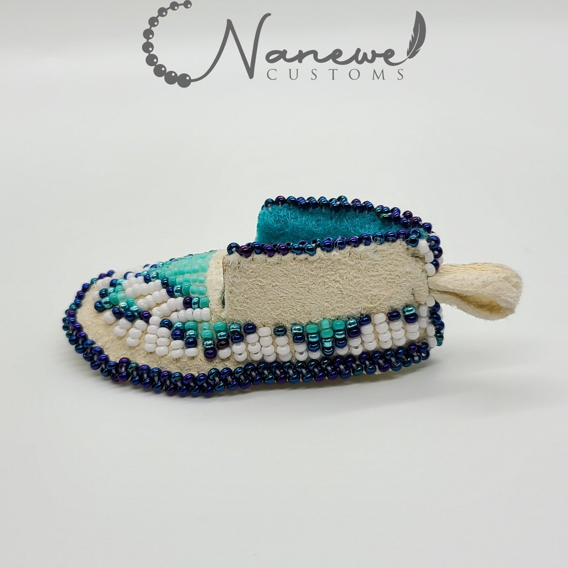 Handmade Native American Beaded Mini Moccasin Key Chain - Shoshone ...