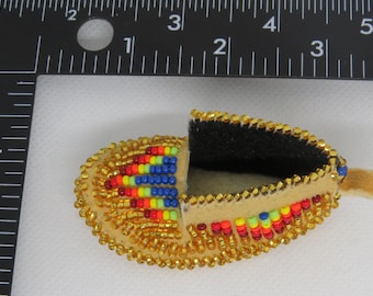 Handmade Native American Beaded Mini Moccasin Key Chain | Etsy