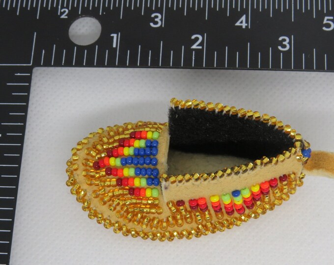Handmade Native American Beaded Mini Moccasin Key Chain Shoshone ...