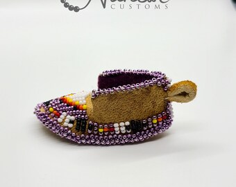 Handmade Native American Beaded Mini Moccasin Key Chain - Etsy