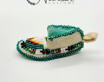 Handmade Native American Beaded Mini Moccasin Key Chain | Etsy