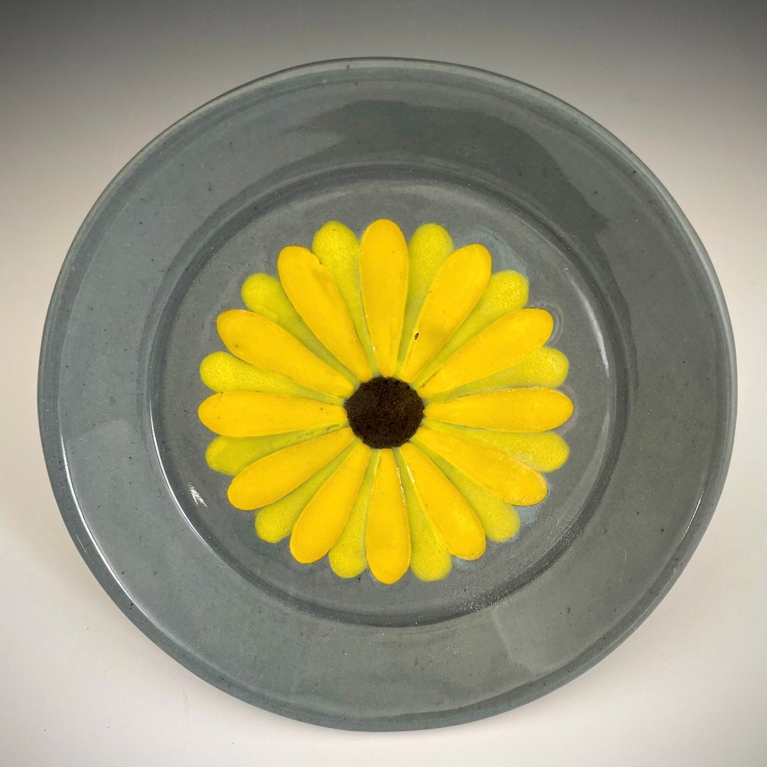 Hand Made, Ceramic, Sunflower, Plate - Etsy