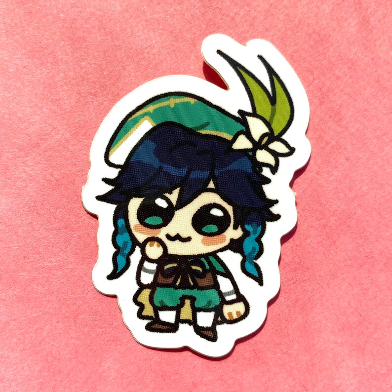 Genshin Impact Chibi Vinyl Stickers venti & Zhongli - Etsy