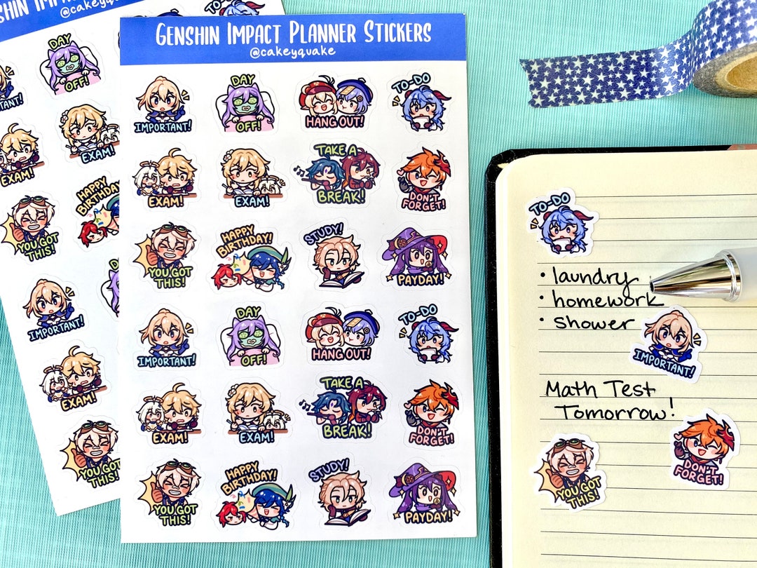 Genshin Impact Mini Kiss-cut Glossy Planner Stickers - Etsy