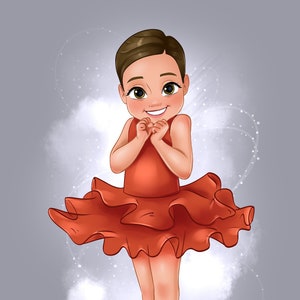 Child Portrait Cartoon Portrait From Photo Gift for Her Cartoon ...