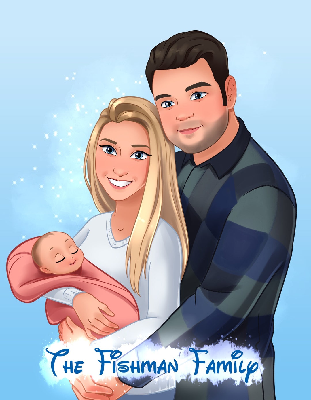 Family Cartoon Portrait Cartoon Portrait Portrait From Photo Family ...