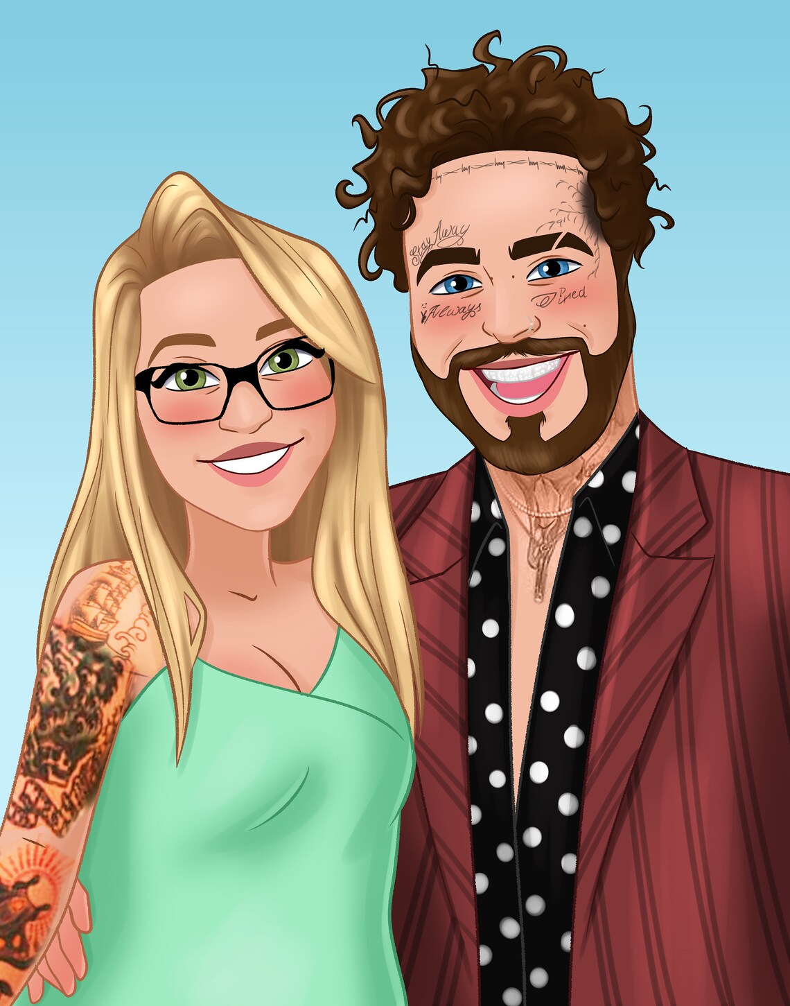 Cartoon Portrait Portrait From Photo Cartoon Portrait From - Etsy