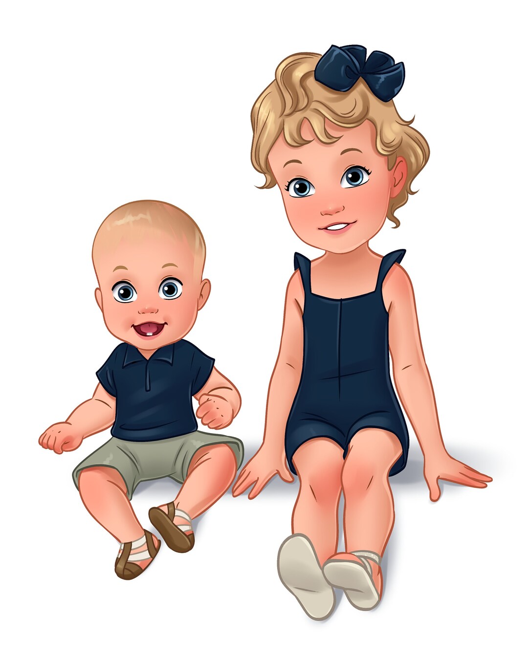Child Portrait Cartoon Portrait From Photo Gift for Her - Etsy