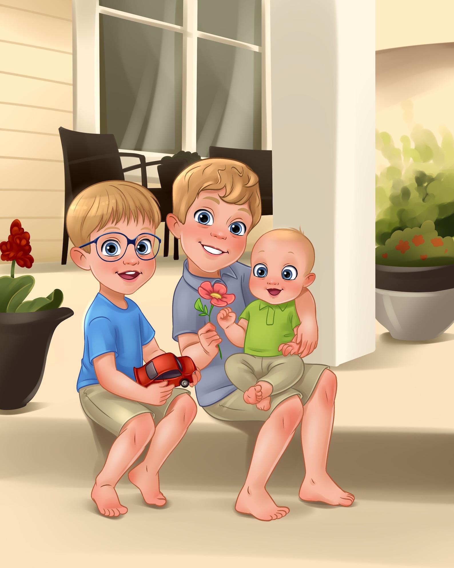 Child Portrait Cartoon Portrait From Photo Gift for Her - Etsy