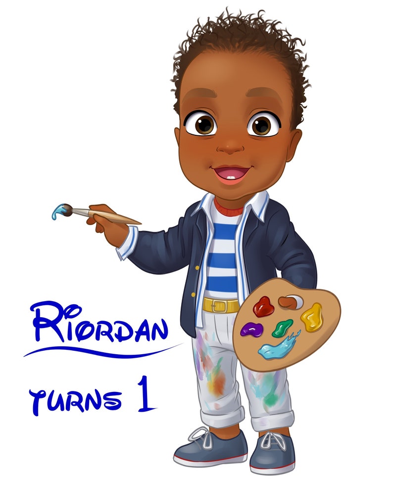 Child Portrait Cartoon Portrait From Photo Gift for Her - Etsy