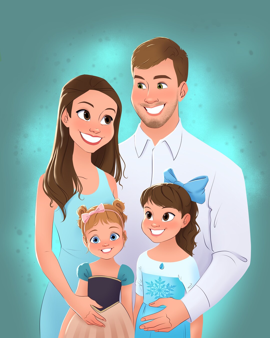 Family Portrait |cartoon Portrait From Photo | Сhristmas Gifts Idea ...