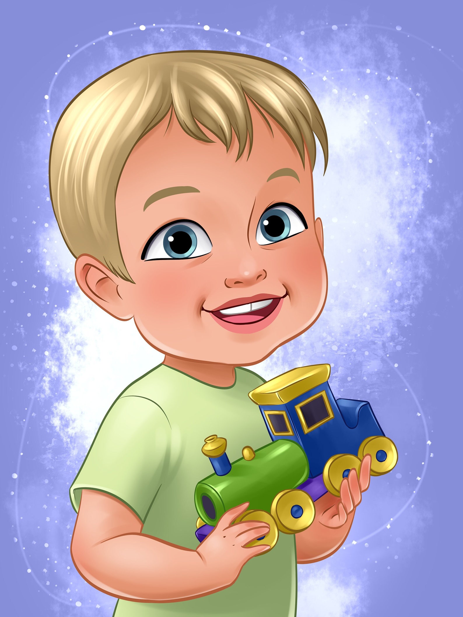 Child Portrait Cartoon Portrait From Photo Gift for Her - Etsy