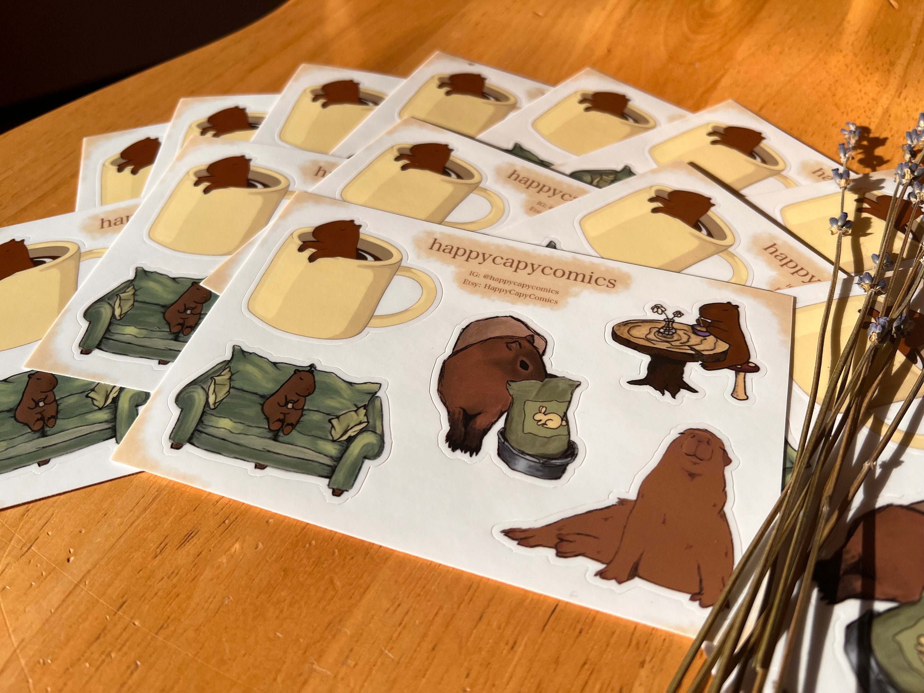 Cute Capybara Sticker Sheet - Etsy