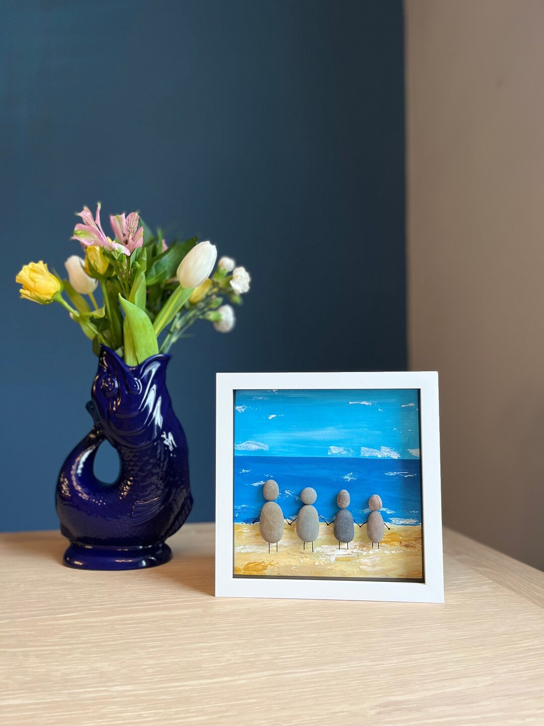 Beach Theme Pebble People Picture - Etsy