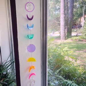Deluxe 40" Long Moon Phases Rainbow Pride Sun Catcher With Prism ...