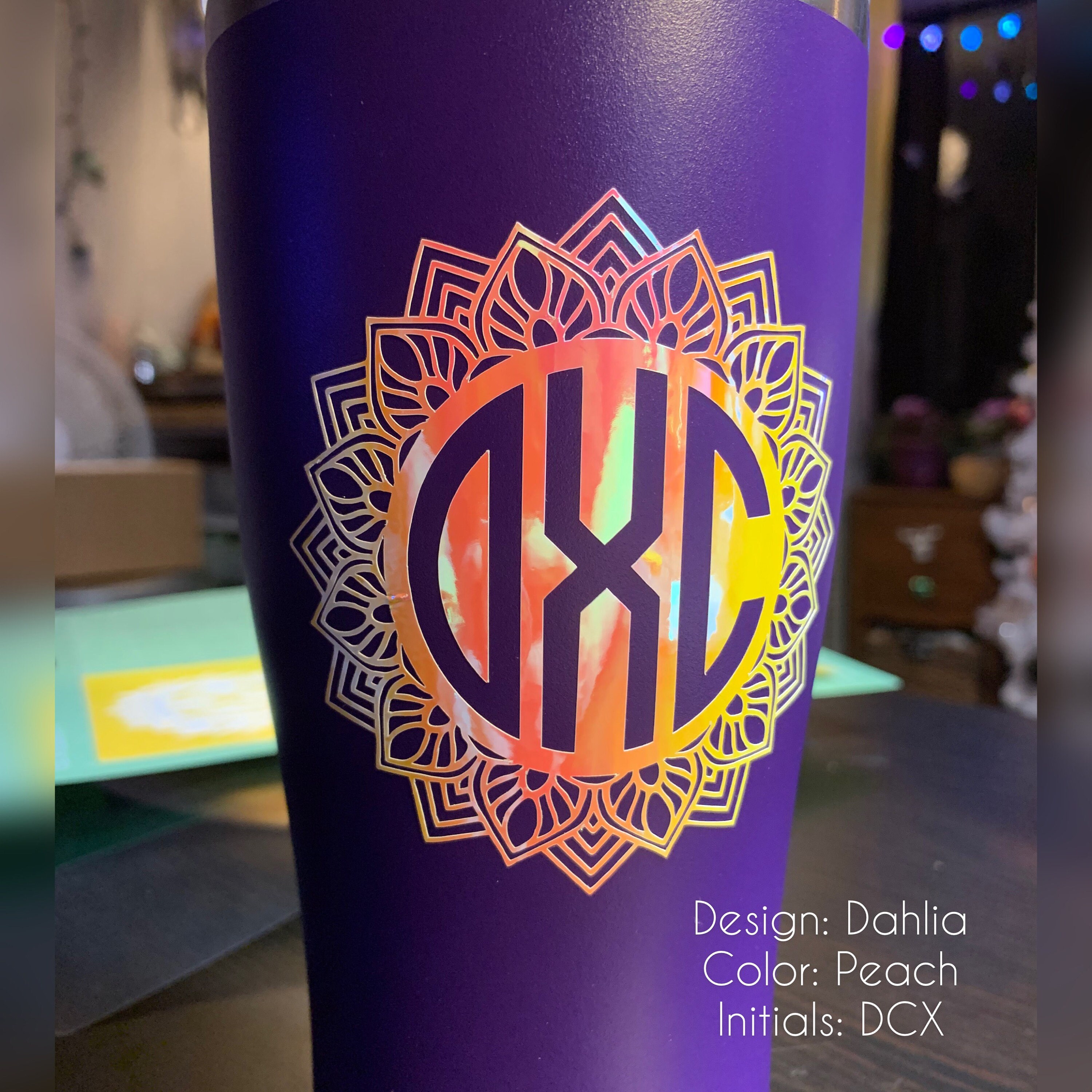 Custom Mandala Monogram Vinyl Decal | Etsy