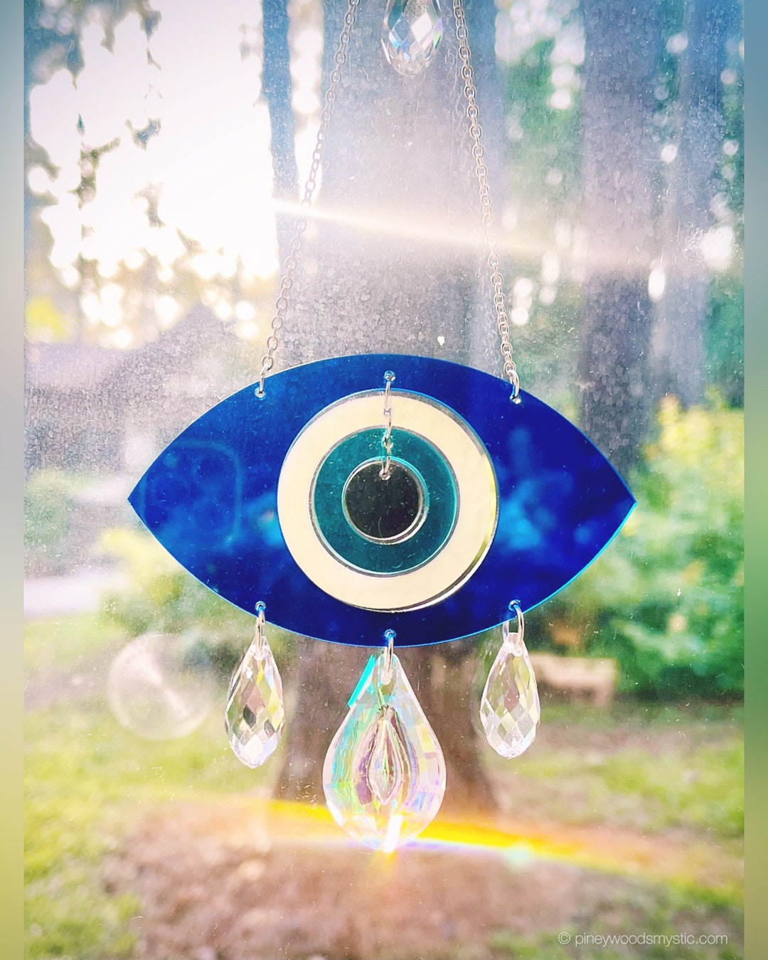 Evil Eye Warding Sun Catcher With Prism - Etsy