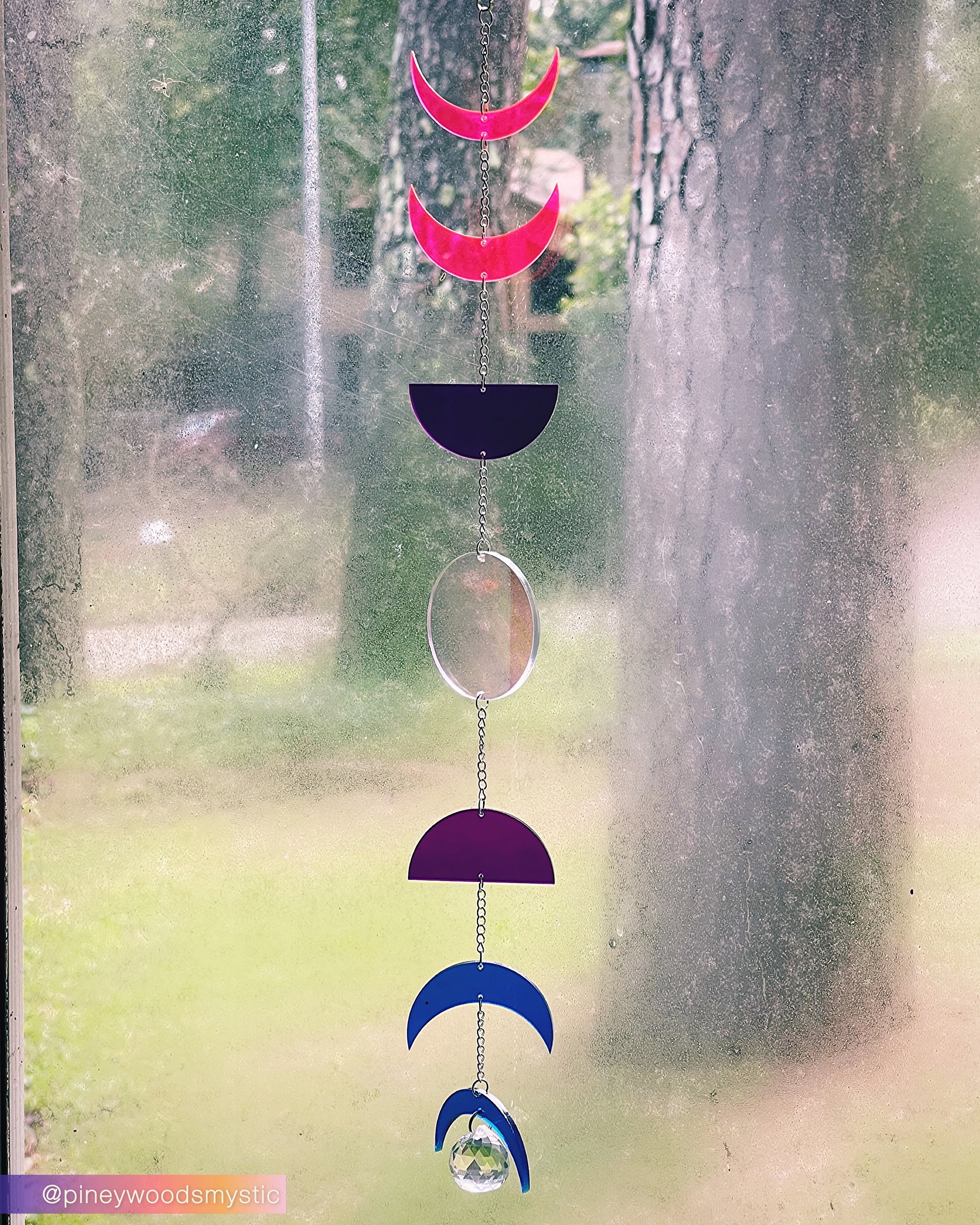 Moon Phases Rainbow Pride Sun Catcher With Prism (customizable!) - Etsy